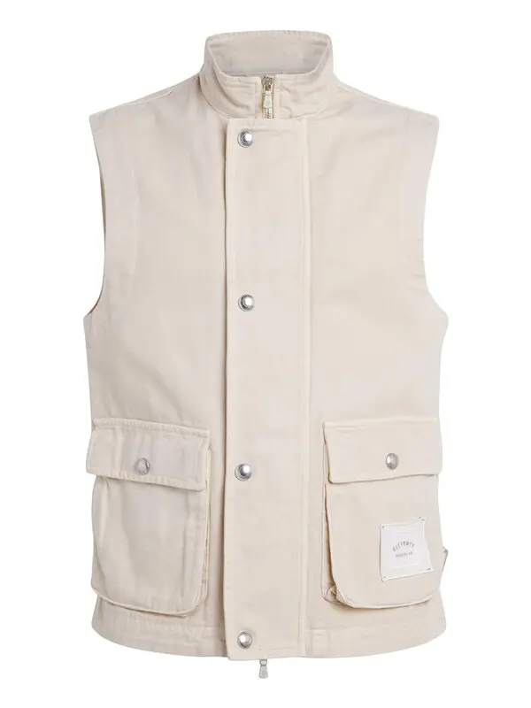 Eleventy Garment-dyed Cotton Gilet - Beige