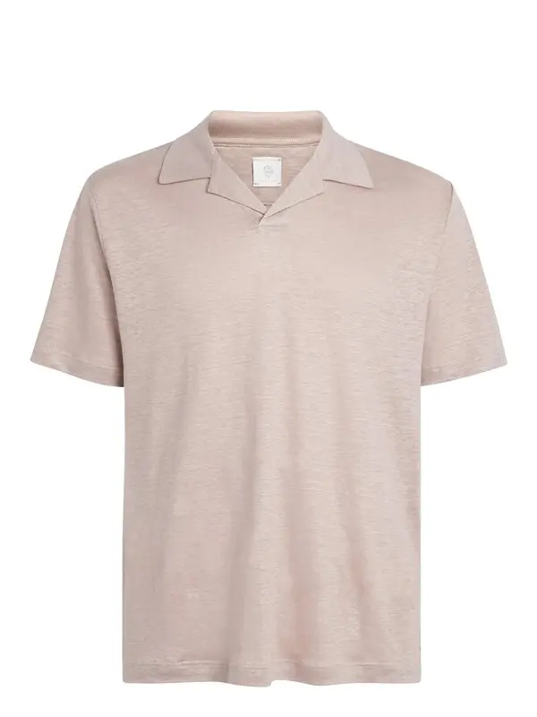 Eleventy Linen Polo Shirt - Pink