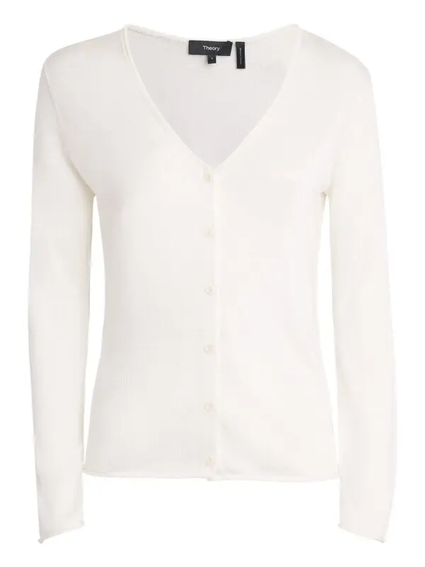 Theory Sheer V-neck Cardigan - Green
