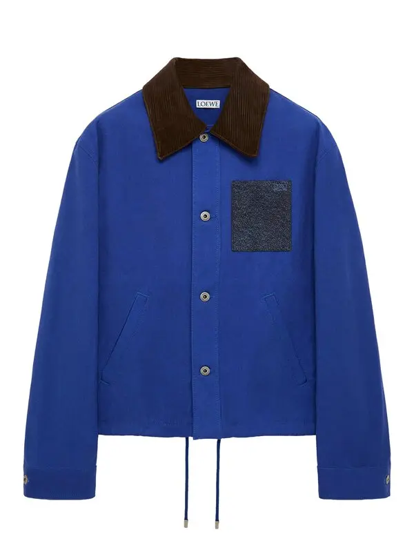 Loewe Cotton Workwear Jacket With Anagram Detail - Blue