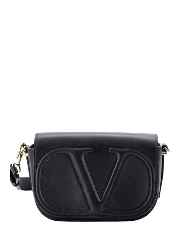 Valentino Garavani Vlogo Flap Small Shoulder Bag - Black