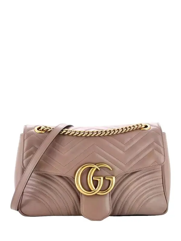 Gucci Gg Marmont Matelassé Leather Medium Shoulder Bag - Neutrals