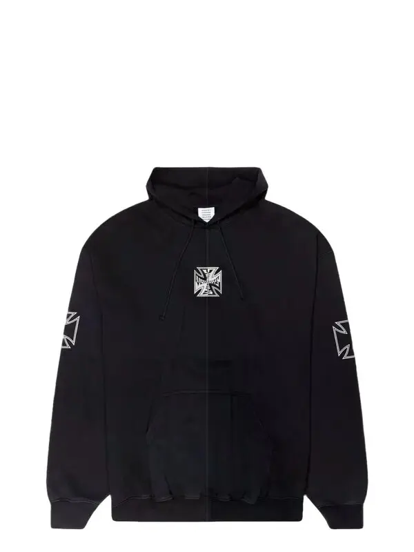 Vetements Triple Biker Cross Hoodie - Black