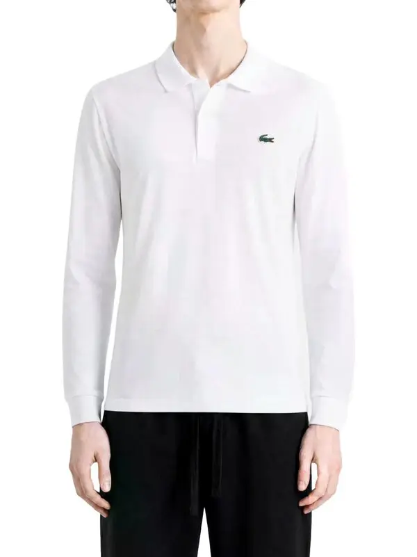 Lacoste Logo-patch Long-sleeve Polo Shirt - White