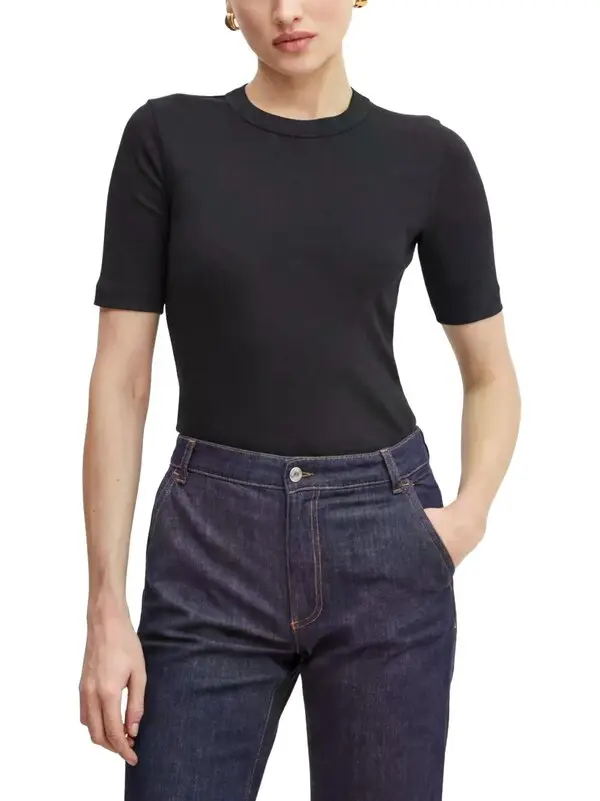 IVY OAK Ribbed Short-sleeve T-shirt - Black