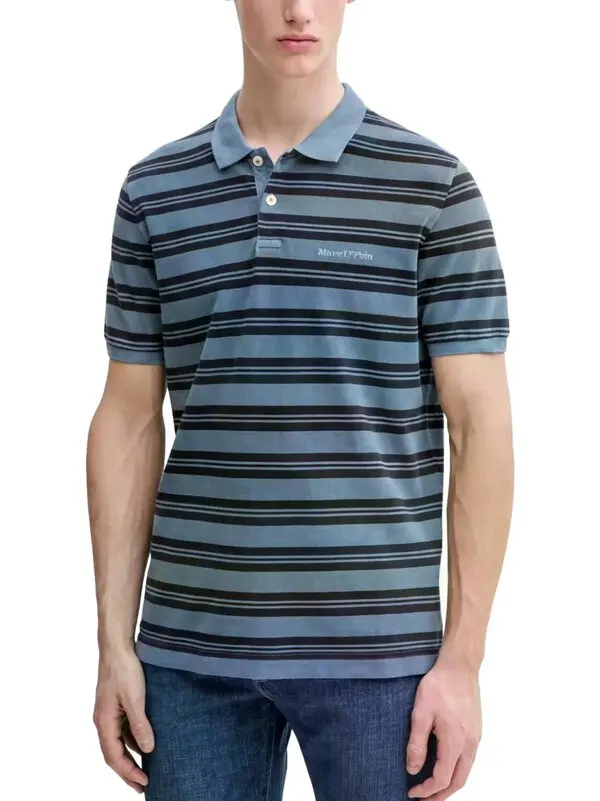 Marc O'polo Striped Polo Shirt - Blue