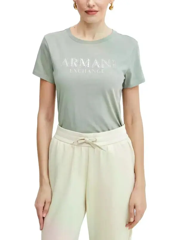 Armani Exchange Rhinestone Embellished T-shirt - Green