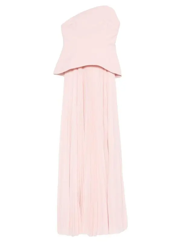 Solace London Britt Maxi Dress With One-shoulder And Pleated Skirt - Pink