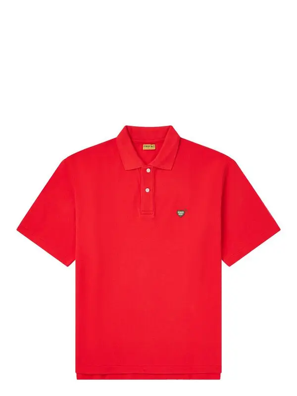 HUMAN MADE Logo-appliquéd Cotton-piqué Polo Shirt - Red