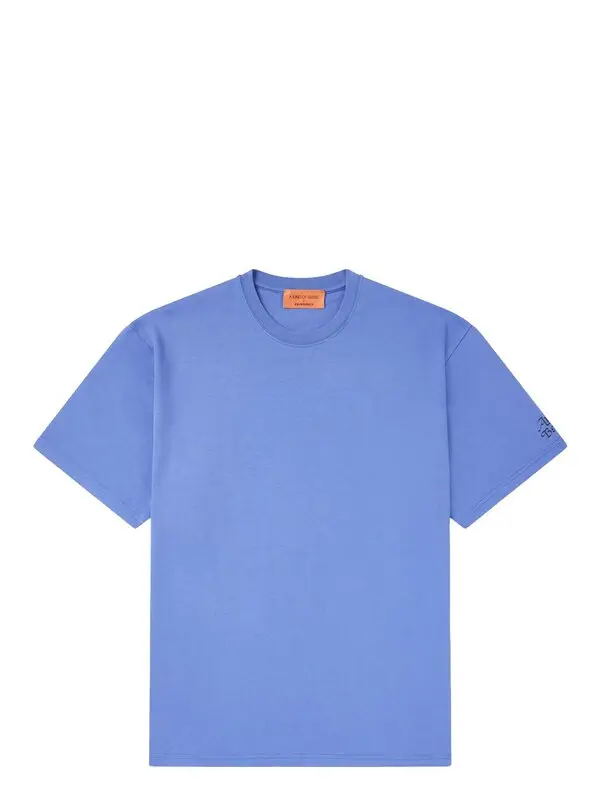 A KIND OF GUISE Basso Ciao A Tutti Logo-print Cotton-jersey T-shirt - Blue