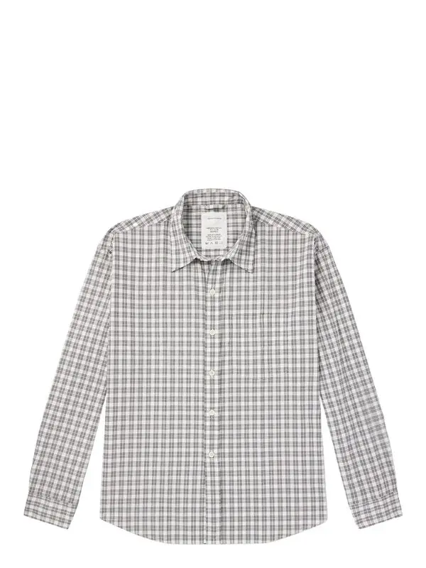 MFPEN Executive Checked Cotton-blend Poplin Shirt - Gray
