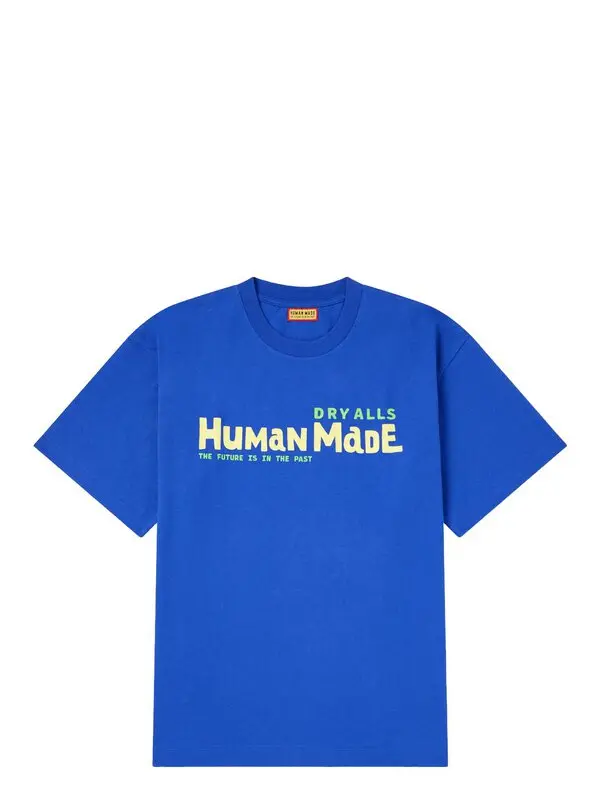HUMAN MADE Logo-print Cotton-jersey T-shirt - Blue