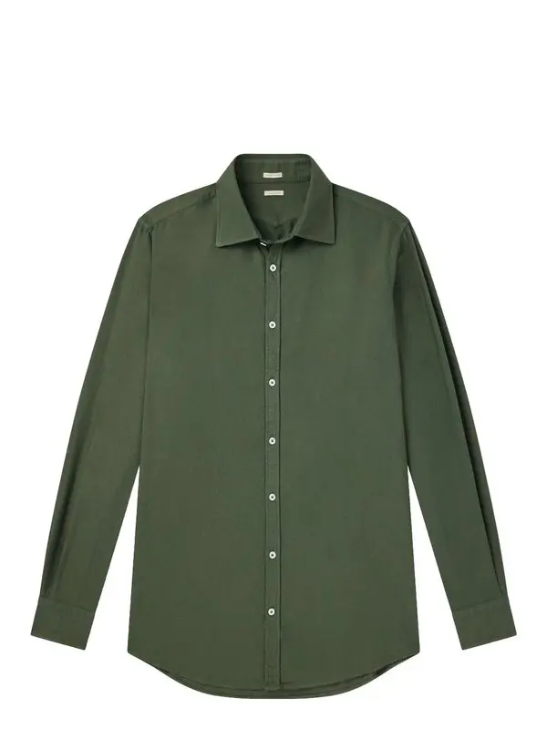 Massimo Alba Genova Cotton-chambray Shirt - Green