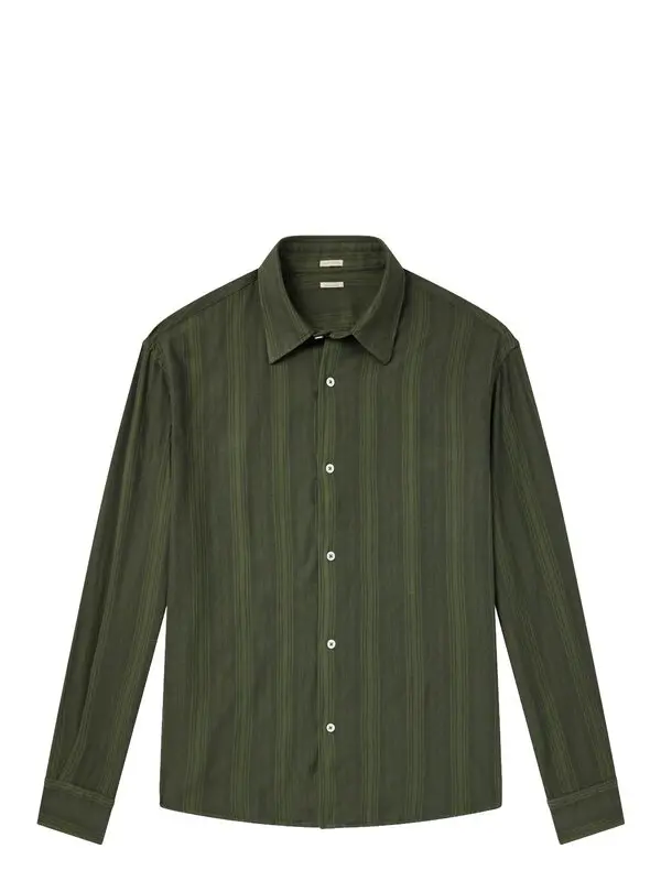 Massimo Alba Cotton Overshirt - Green