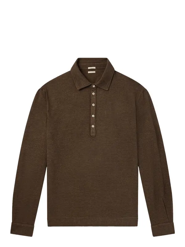 Massimo Alba Raya Cotton And Cashmere-blend Polo Shirt - Brown
