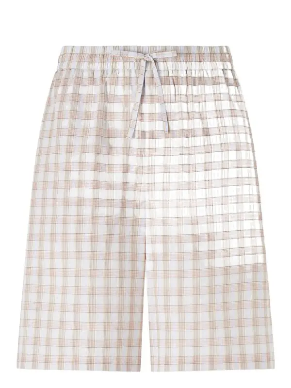 Loewe Checked Cotton Shorts - Neutrals