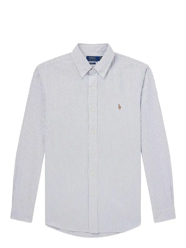 Polo Ralph Lauren Logo-embroidered Striped Cotton Shirt - Blue