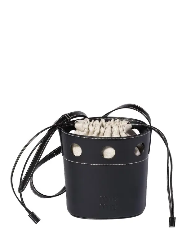 Miu Miu Leather Bucket Bag - Black