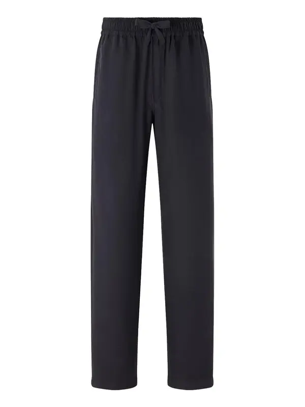 SAMAN AMEL Straight-leg Silk Trousers - Black
