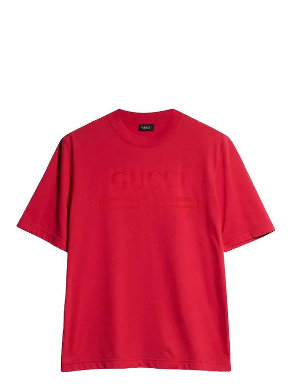 Gucci Cotton Jersey T-shirt With Devoré Detail - Red