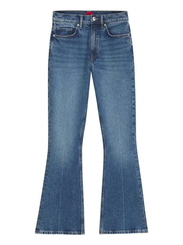 Hugo High-waisted Flared Jeans In Stretch Cotton - Blue