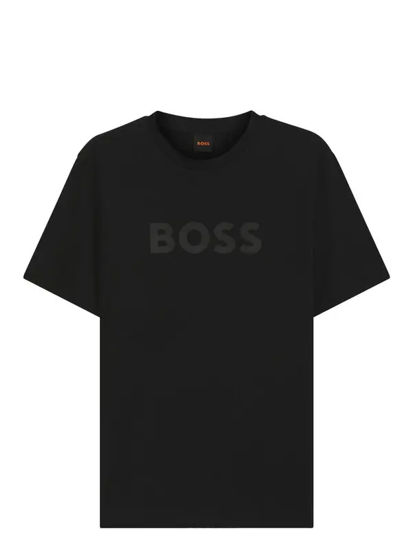 BOSS Regular-fit Cotton T-shirt With Modern Logo - Black