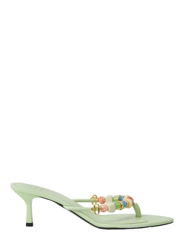 Casablanca Beaded Heeled Sandals - Multicolor