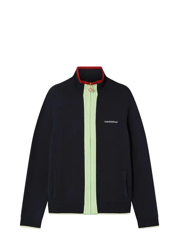Casablanca Navy Merino Track Jacket - Multicolor