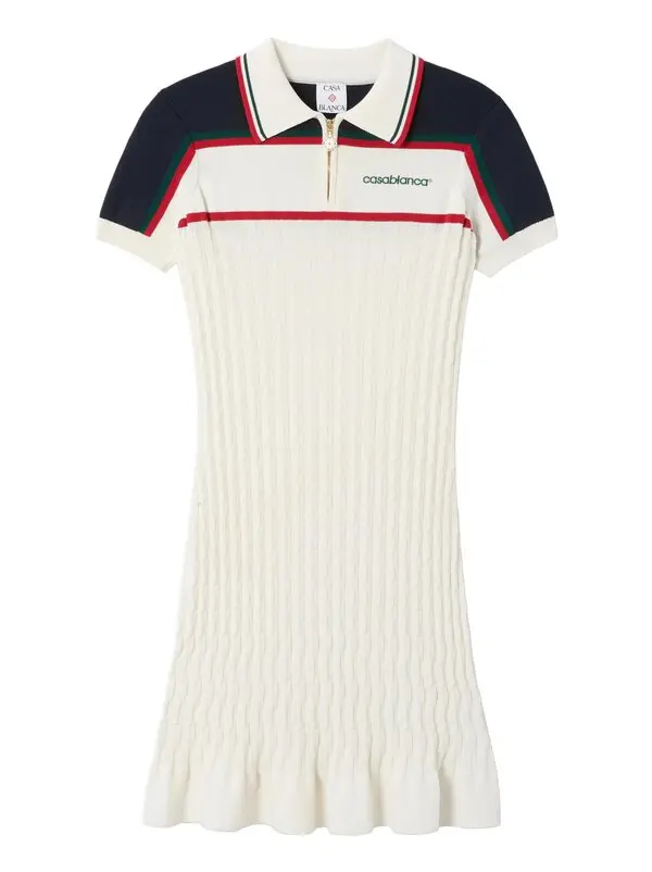 Casablanca Knit Tennis Polo Mini Dress - Multicolor