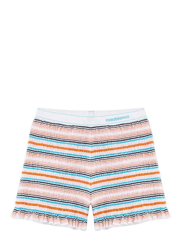 Casablanca Multicolour Striped Shirred Shorts - Multicolor
