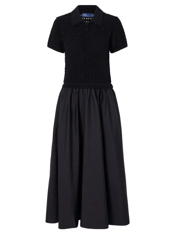 Polo Ralph Lauren Crochet Cotton-poplin Maxi Dress - Black