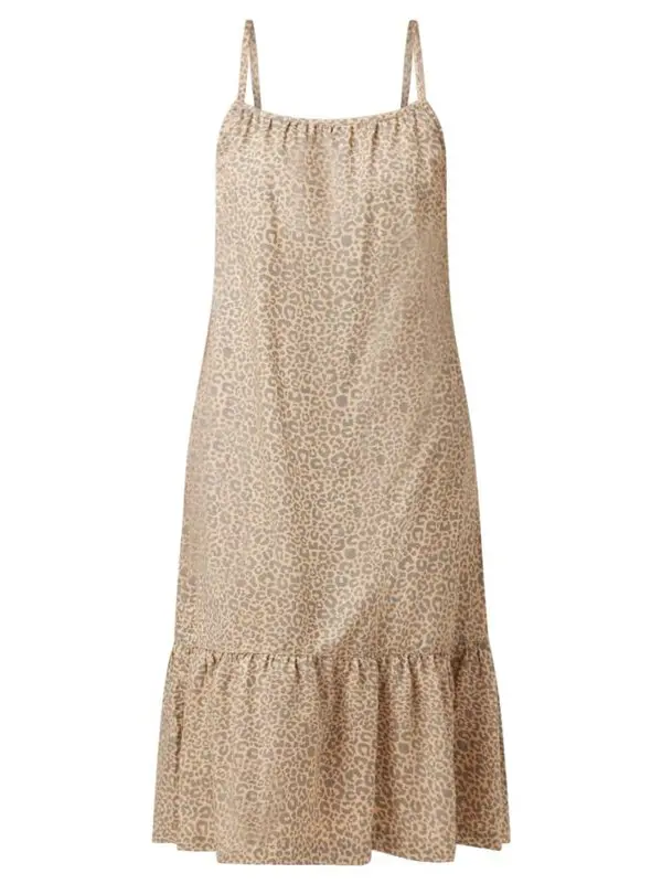 KNOWN SUPPLY Shift Tier Dress With Spots And Ruffle Hem - Blue