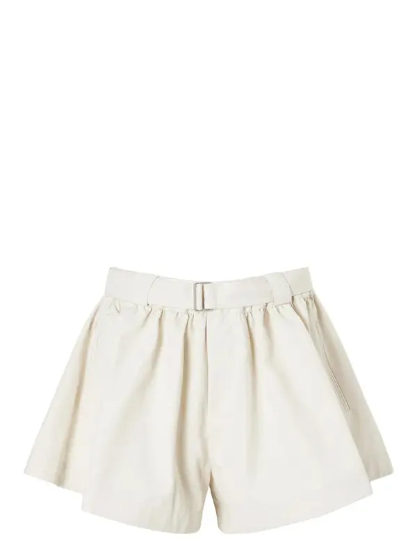 Sea Angelina Belted Pleated Woven Shorts - Neutrals