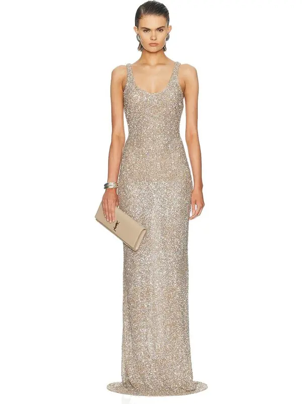 THE SEI Embellished Tank Gown - Hologram