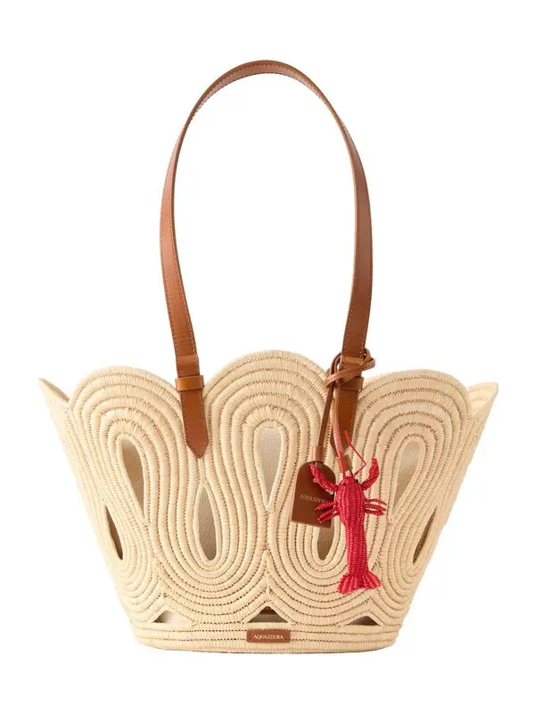 AQUAZZURA Artist Medium Raffia Tote - Neutrals
