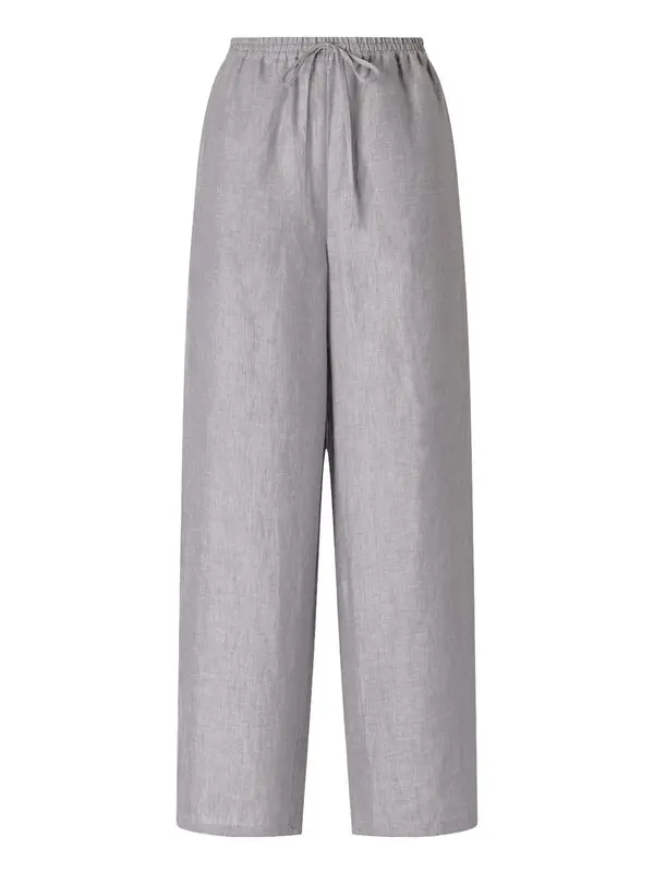 ERES Bienheureux Linen Straight-leg Drawstring Pants - Gray