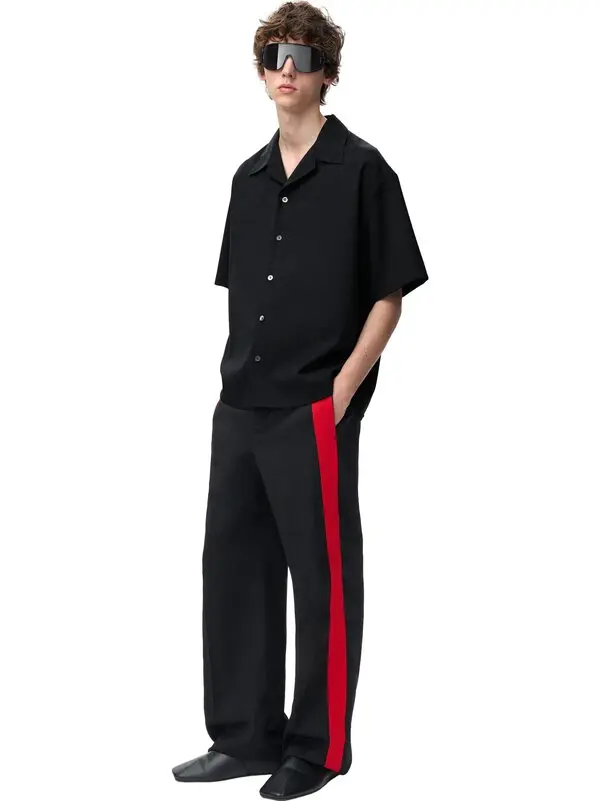 Loewe Short Sleeve Shirt In Wool - Black