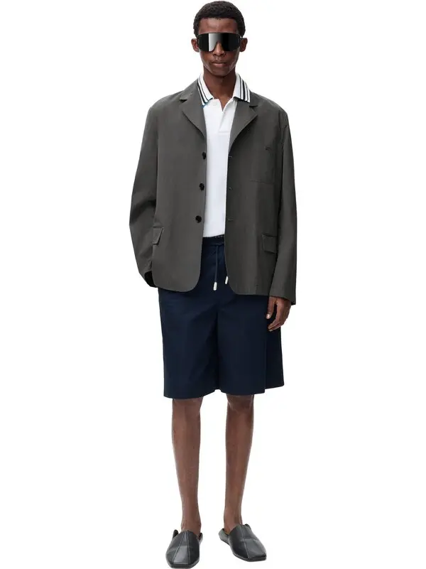 Loewe Jacket In Cotton And Silk - Medium Grey