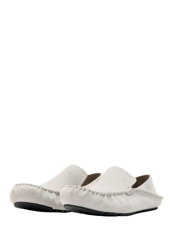 Loewe Suede Rambla Driving Loafers - Light Grey