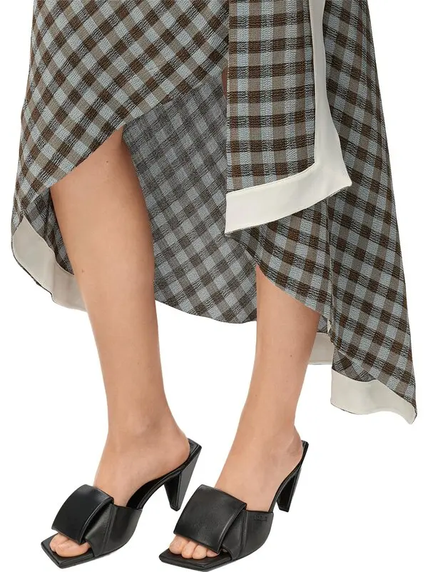 Loewe Origami Slide High Heel Sandals In Lambskin - Black