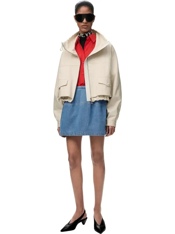 Loewe Balloon Skirt In Denim - Light Blue