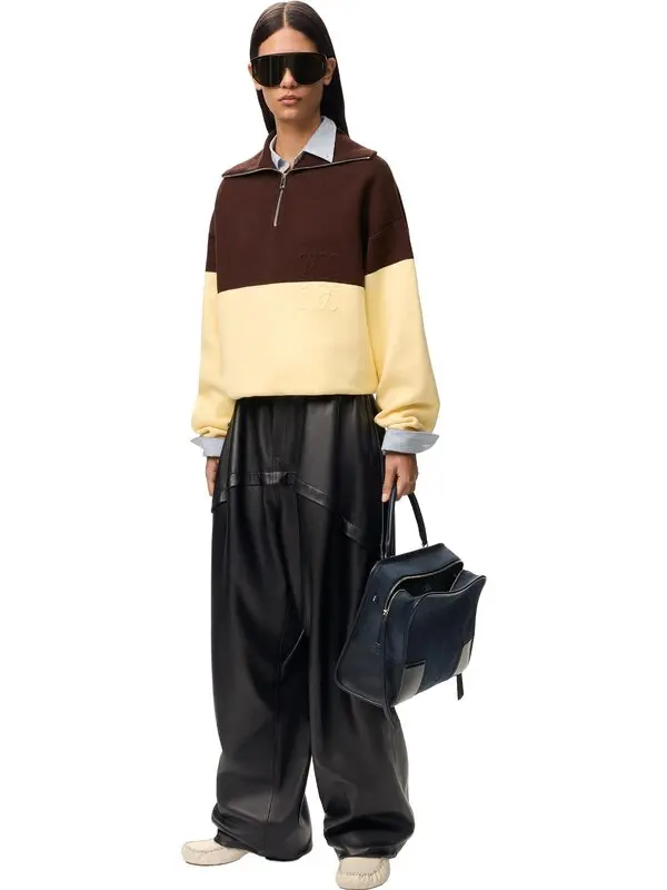 Loewe Nappa Lambskin Asymmetric Paneled Trousers - Black