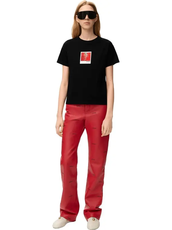 Loewe Regular Fit T-shirt With Photographic Appliqu - Black