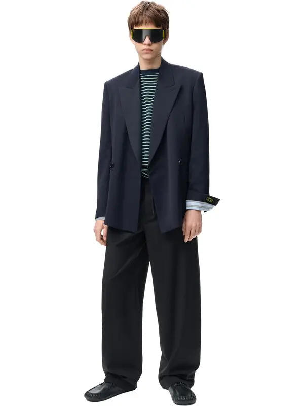 Loewe Wool Drawstring Trousers - Black