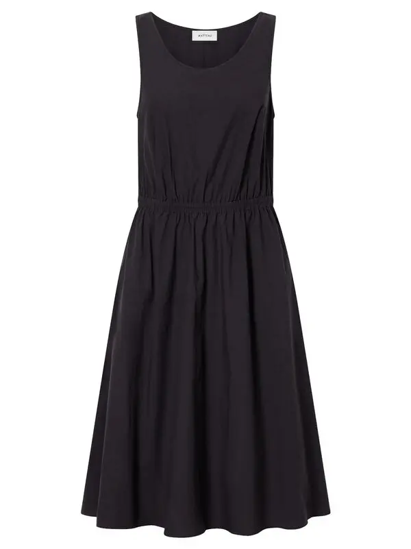 Matteau Organic Cotton-poplin Midi Dress - Black