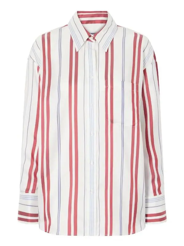 TWP Striped Silk Shirt - Blue