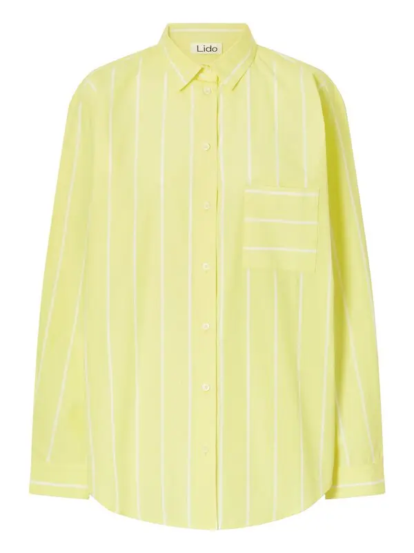 LIDO Striped Cotton-poplin Shirt - Yellow