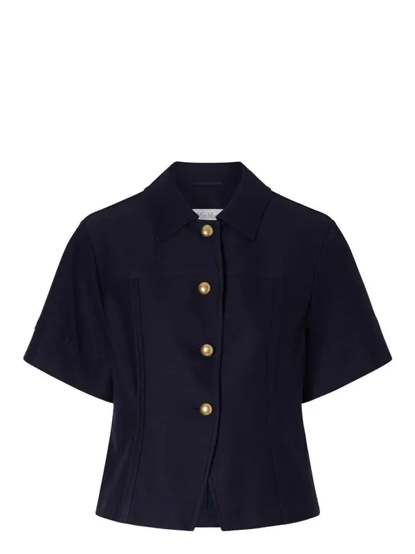 Max Mara Paneled Cotton-piqué Shirt - Blue