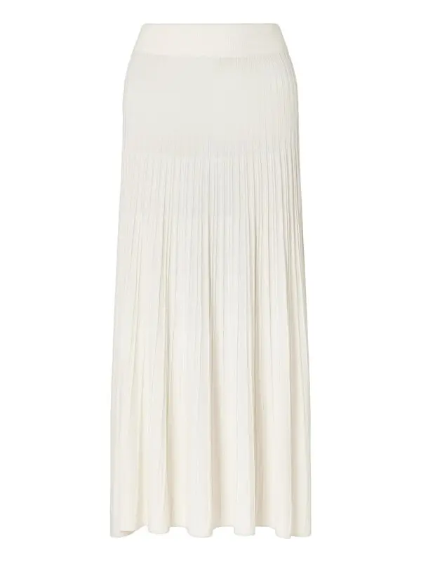 TWP Pleated Viscose-silk Blend Midi Skirt - Neutrals