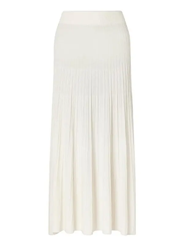 TWP Pleated Viscose-silk Blend Midi Skirt - Neutrals